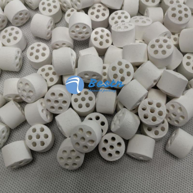 China 7 Holes High Alumina Honeycomb Ceramic Ring Al2O3 Porous Ceramic ...