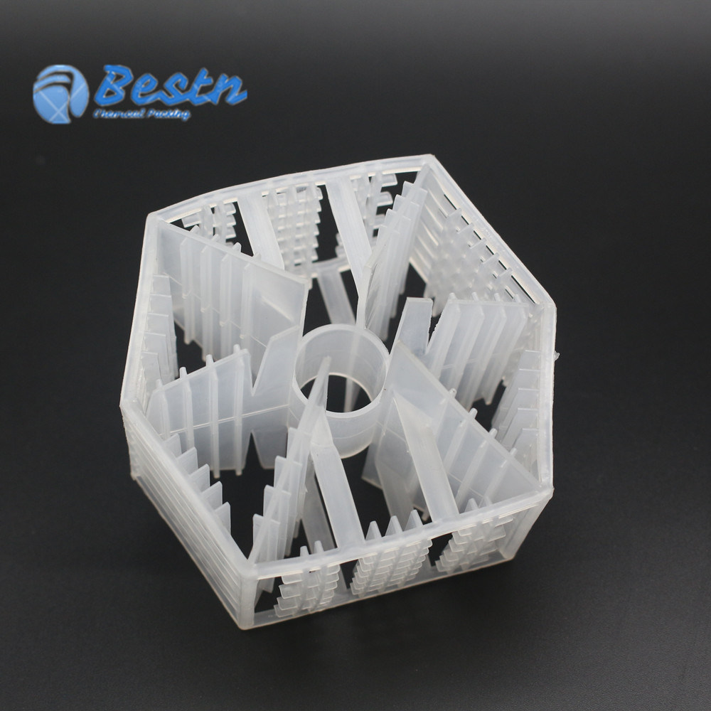 China PP Hexagonal Ring Plastic LanPack 3.5″ 2.6″ For Scrubber Tower ...